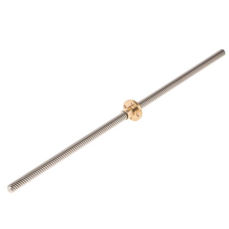 T8 stainless steel threaded rod screw with brass nut for 3D 300mm ...
