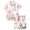 oqasdz Valentine's Day Girls Clothes Cute Print Lapel Pajama Set Short ...