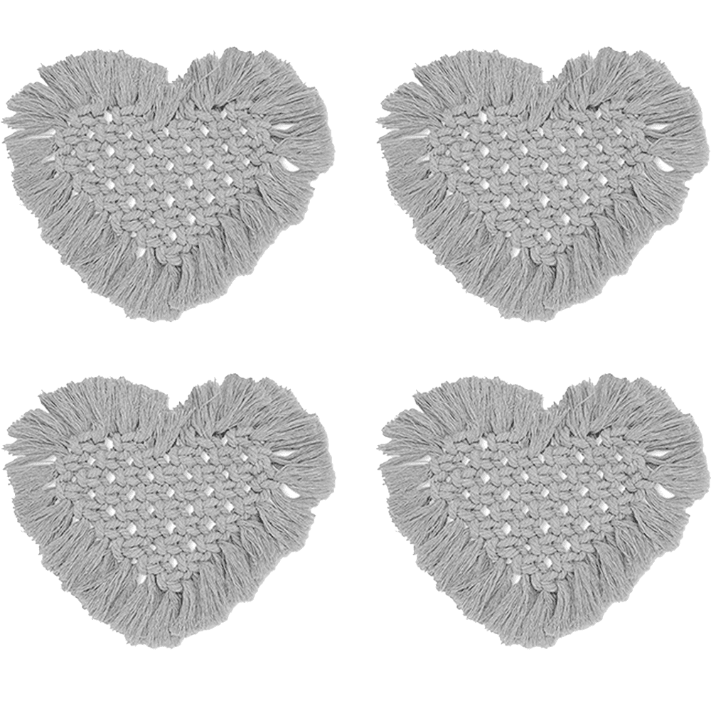 Rattan Macrame Boho Coasters | Bohemian Set of 4 Table Decor Cute ...