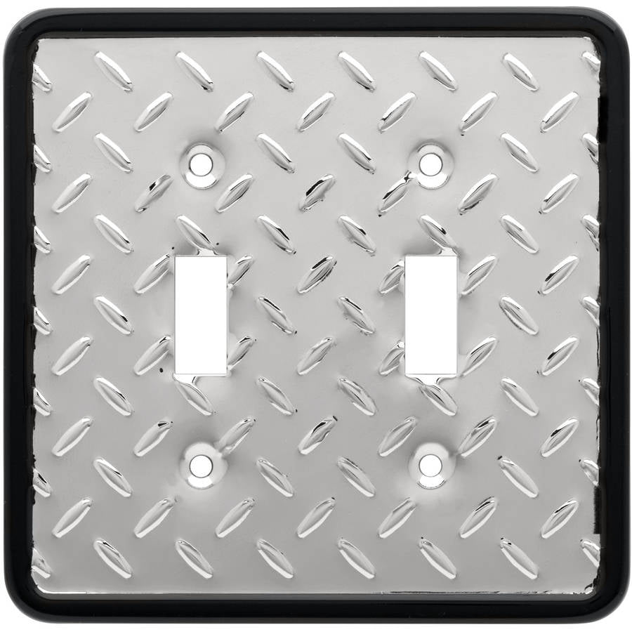 Franklin Brass Diamond Plate Double Switch Wall Plate in Polished ...