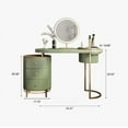 43" Elegant Green Makeup Vanity Table with LED Lighted Mirror and Solid ...