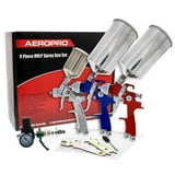 TCP Global Brand HVLP Spray Gun Set - 3 Sprayguns with Cups, Air ...