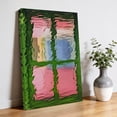 Abstract Green Pink Blue Canvas Wall Art for Living Room, Modern Blurry ...