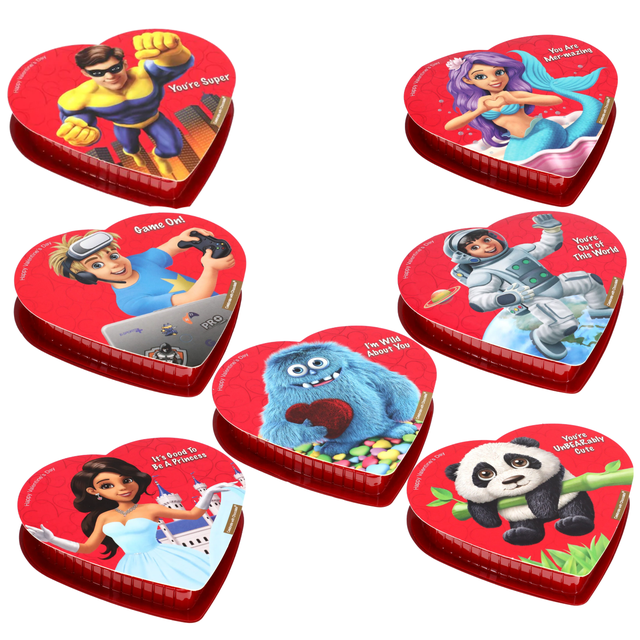 Character Themed Heart Shaped Valentine Boxes Assorted Chocolates ...