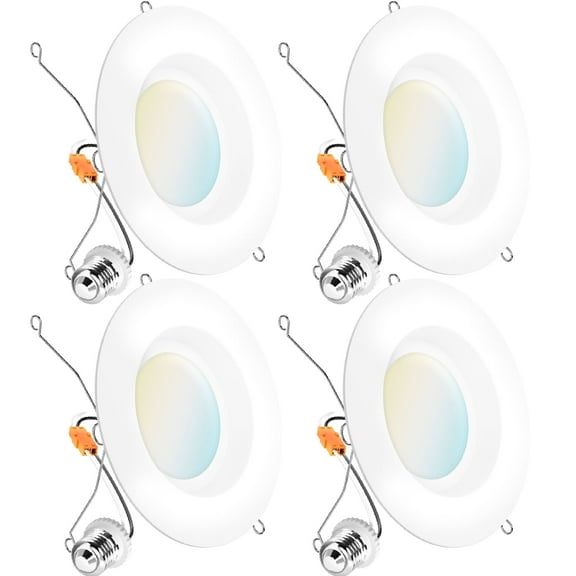 12 Pack 6 Inch LED Can Lights, Retrofit Recessed Lighting, Smooth Trim ...