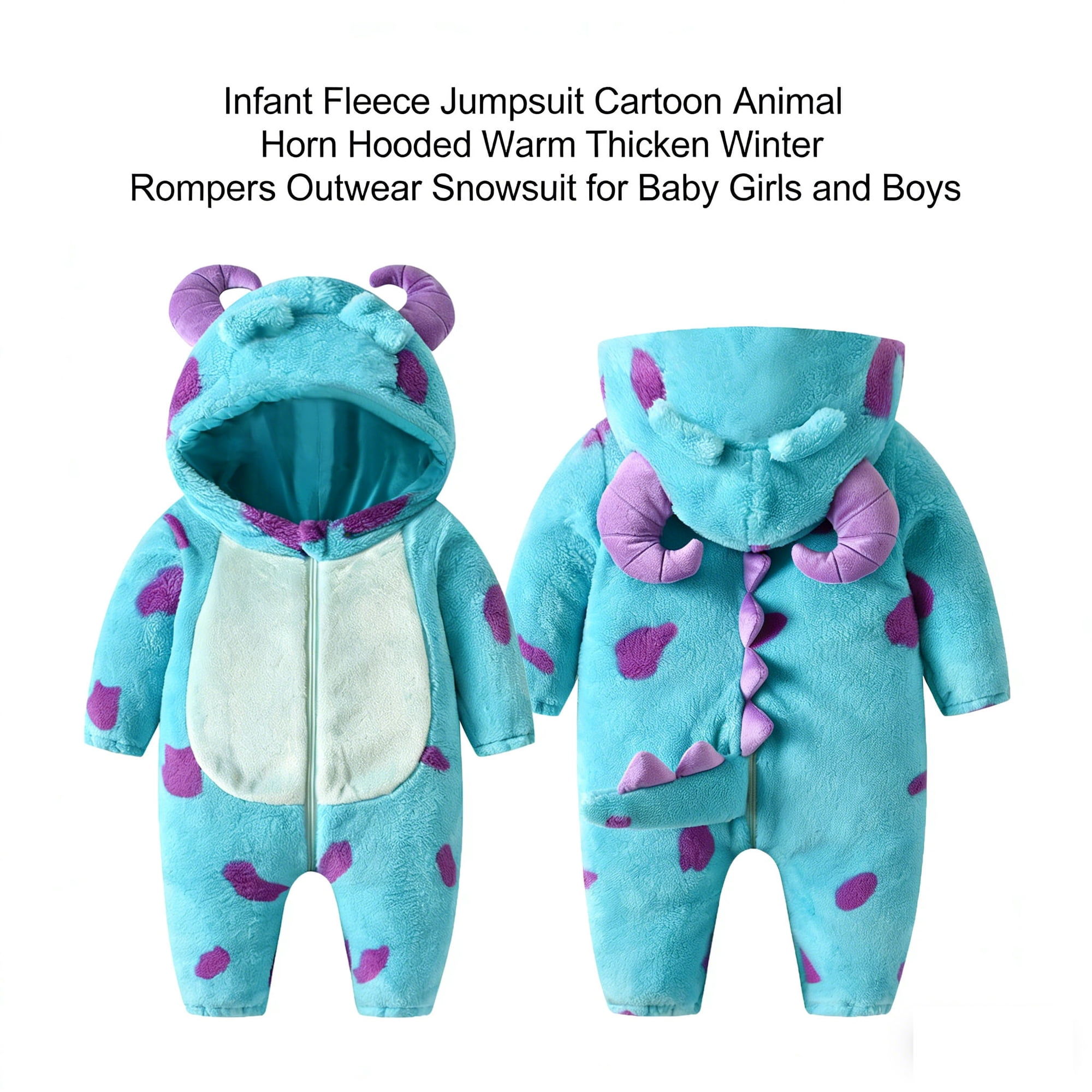 Click here for Argulvti Infant Fleece Jumpsuit Cartoon Animal Hor... prices