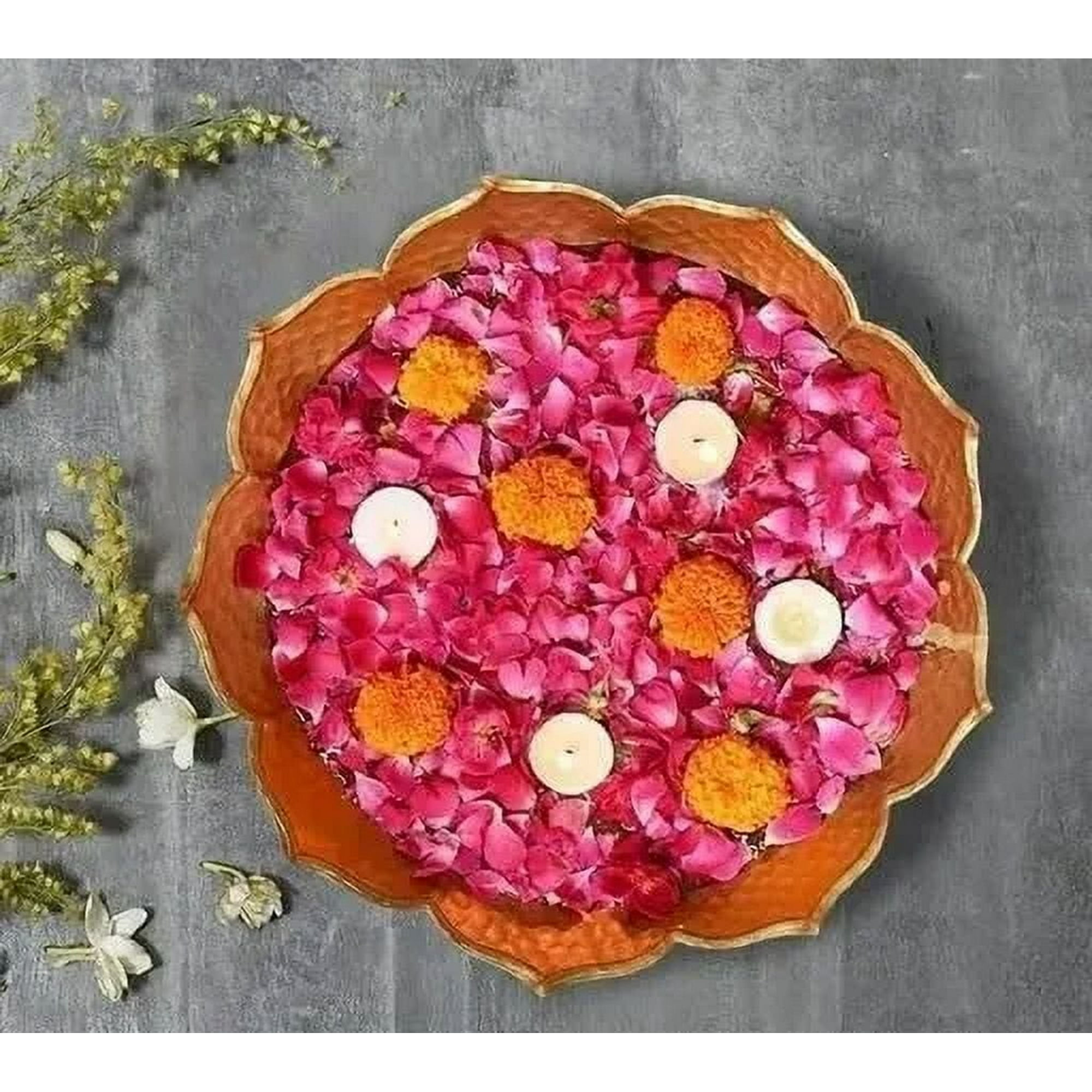 Click here for Osnica Diya Shape Flower Decorative Urli Bowl For... prices