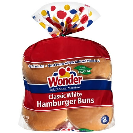 Wonder: Classic Sliced 8 Ct Hamburger Buns, 12 Oz - Walmart.com