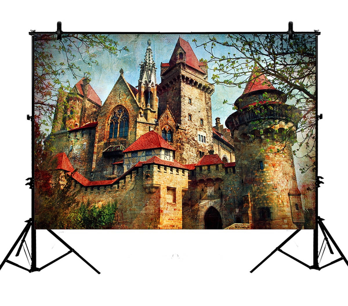 YKCG 7x5ft Medieval Castle Vintage Style House City Buildings ...