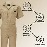 ACTIVE UNIFORMS Coveralls Workwear Men Short Sleeve Coveralls (Khaki ...
