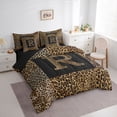 Catabedysis Brown Monogrammed Print 7pcs Queen Bedding,Initial Letter R ...
