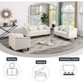 Bailu 3 Piece Modern Microfiber Living Room Set White - Walmart.com
