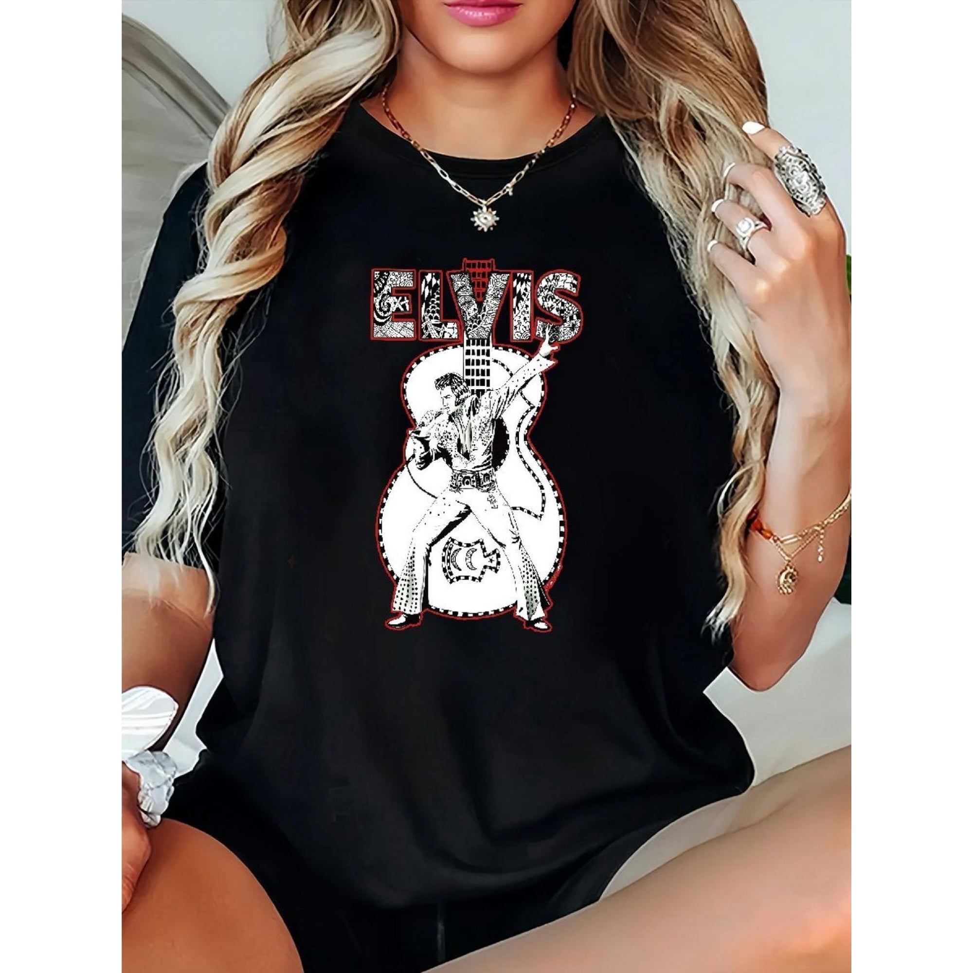 Click here for Generic Regular Size Womens Black Casual T-Shirt W... prices