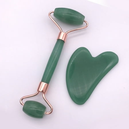 SHAR Set - Face Roller Massage Tool, Green Applicator for Face, Neck ...