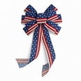 Independence Day Flag Ribbon Bow – Red White Blue Decorative Bow for ...