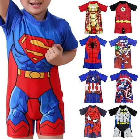 Kids Boys 3d Print Marvel Superhero Swimsuit Jumpsuit Bathing Swimwear ...
