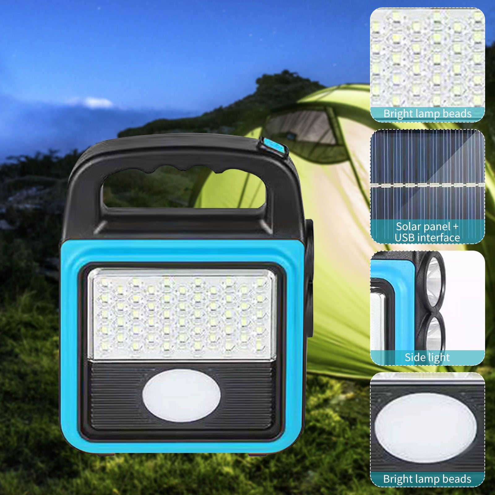 Luces LED para acampar con 3 modos de luz Lámparas recargables solares ...