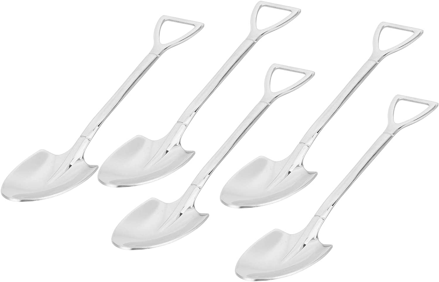 Shovel Shape Spoon, 5Pcs Durable 304 Stainless Steel Dessert Spoons ...