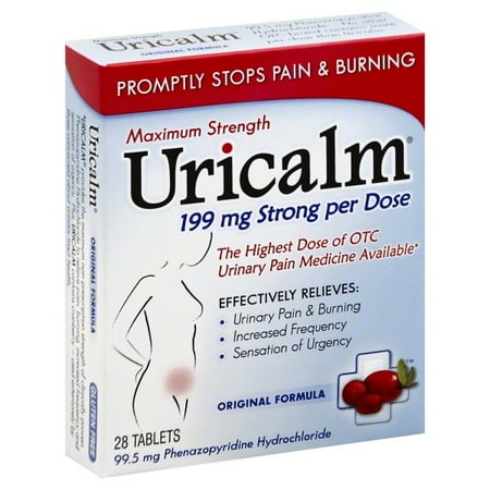 Uricalm Maximum Strength Urinary Pain Medicine Tablets, 199 mg, 28 ct ...