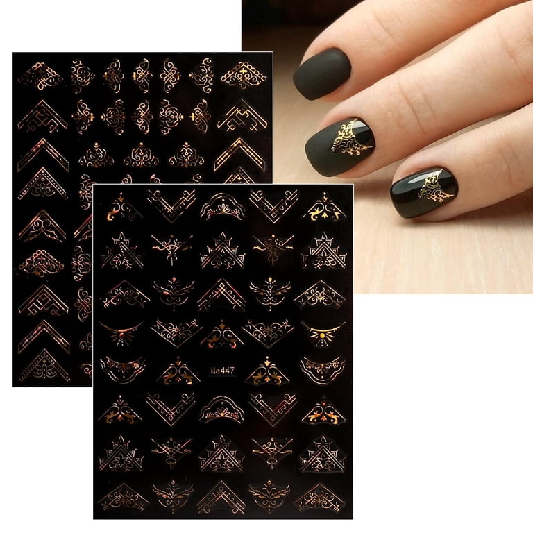 GEWIKK 12 Sheets Flower Nail Art Stickers Decals Self-Adhesive ...