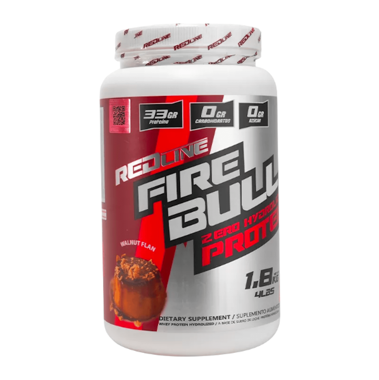Redline Proteina Zero Fire Bull Flan de Nuez 1.8kg rojo | Walmart en línea