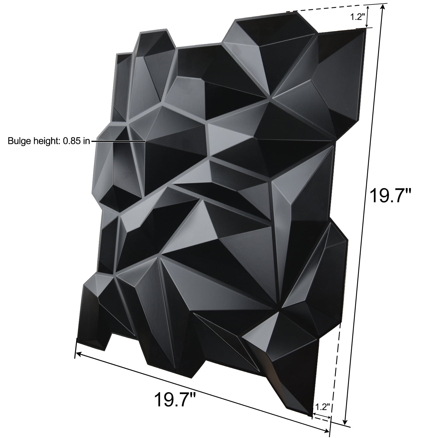 Buy Art3d Black PVC 3D Wall Panel Diamond Wall Panel Jagged Matching 19 ...