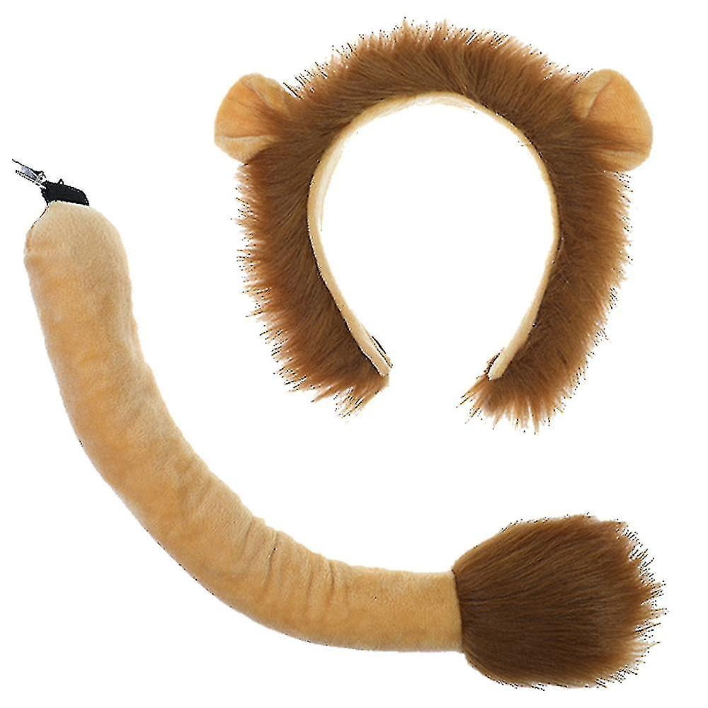 Conjunto de orejas y cola de león Diadema con orejas de animales de ...