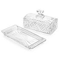 STPgoods Clear Glass Butter Dish with Lid, Durable Countertop Butter ...