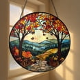 Colorful Butterfly Forest Path Window Hanging Stained Glass Suncatcher ...