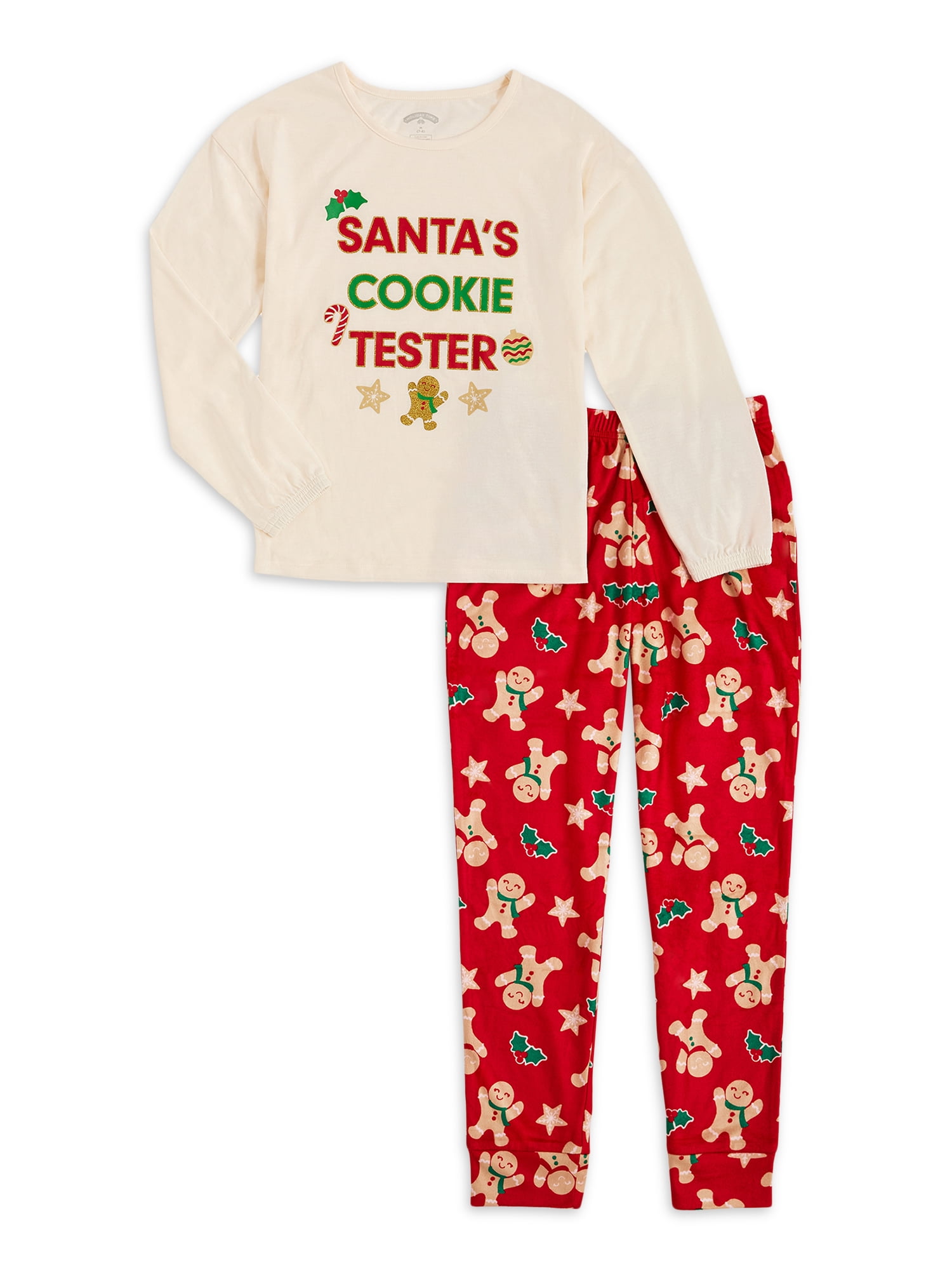 Girls Christmas & Holiday Long Sleeve Top and Jogger 2 Piece Pajama Set ...