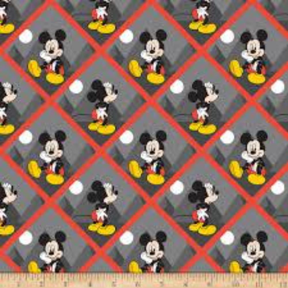 Mickey Mouse Tiles Cotton Fabric - Walmart.com - Walmart.com