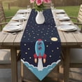 Cartoon Rocket Table Runner Linen Burlap Table Runner 36 Inches Small ...