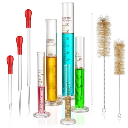 Glass Graduated Cylinders Set 5ml 10ml 25ml 50ml 100ml Standard ...