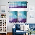 Abstract Purple Kitchen Curtains Valance and Tier Set Teal Graffiti ...