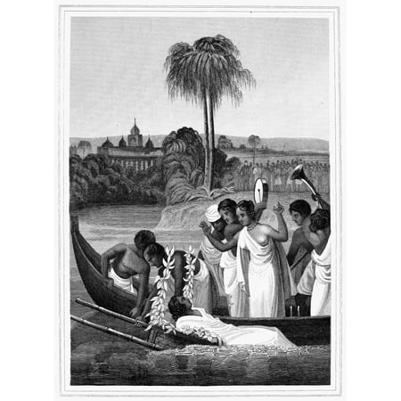 Leper, 1837. /Ndrowning A Leper In India. Steel Engraving, American ...