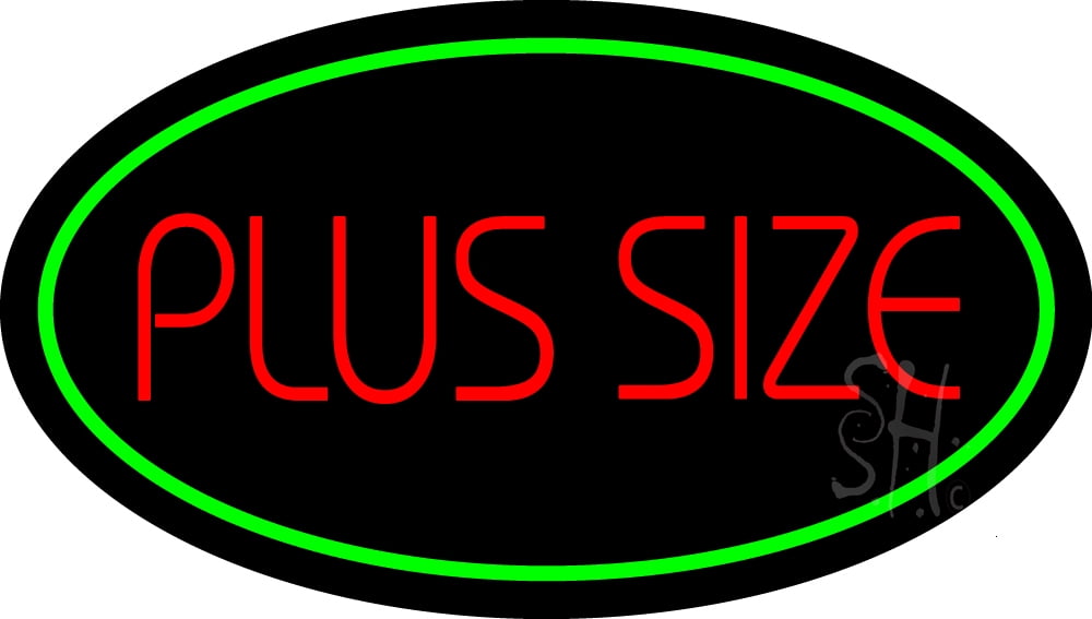 Plus Size Oval Green LED Neon Sign 13 x 24 - inches, Black Square Cut ...