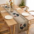 Farmhouse Table Runner 13 x 60 Inch, Early Rooster Animals Wood Grain ...