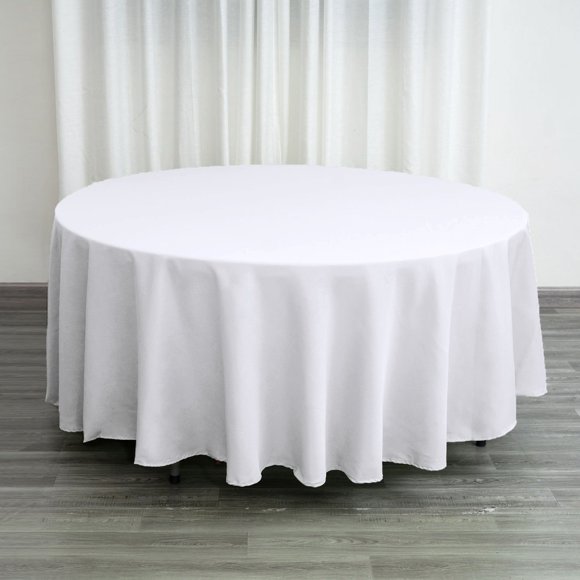 Round White Tablecloth