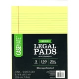 CaseMate neon legal pad, 3 pack (Color may vary), Wide Ruled, 8.5" x 11 ...