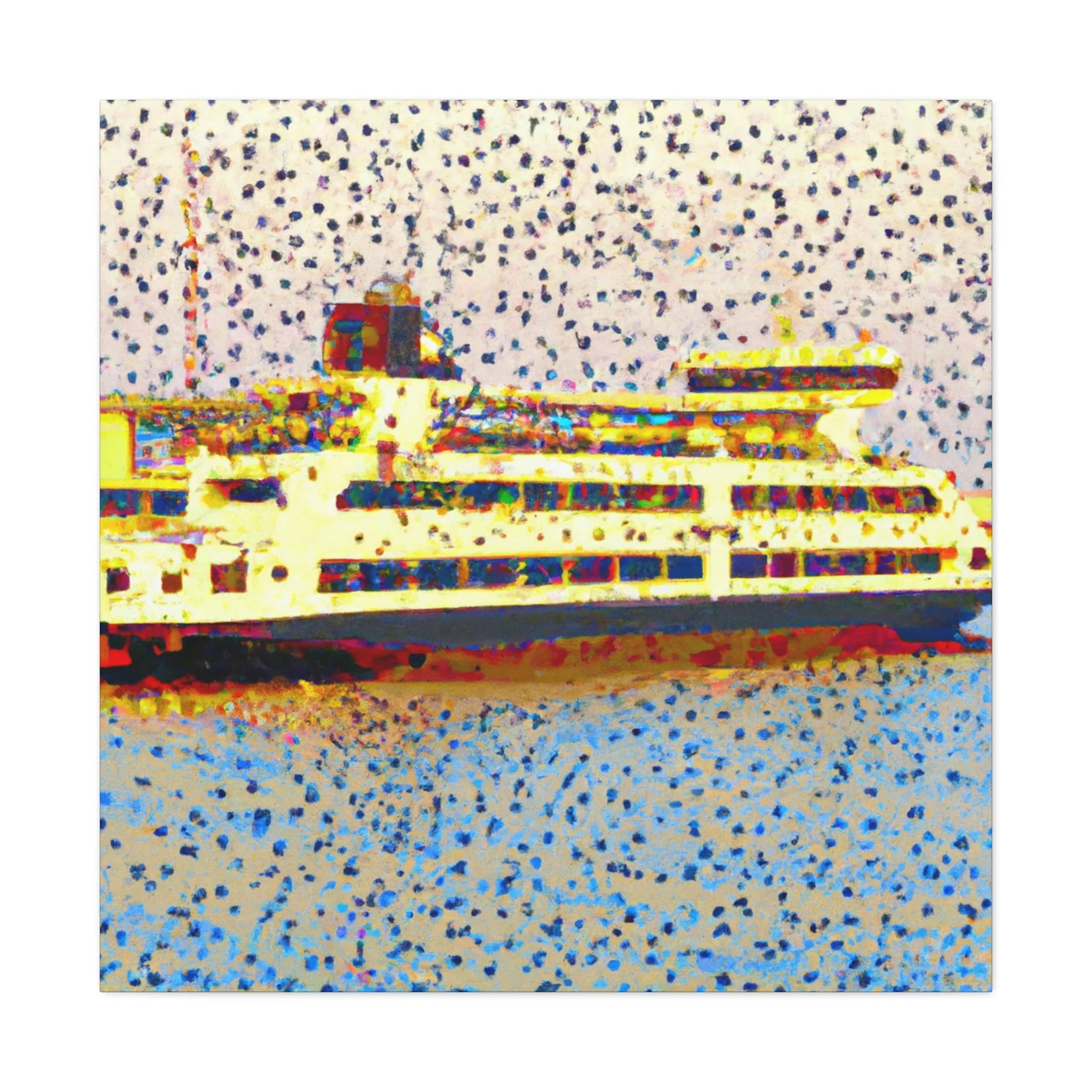 Ferry On Pointillism - Canvas - Walmart.com