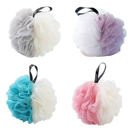 relayinert Pack of 4 Shower Mesh Ball Soft Body Bath Foaming Scrubber ...