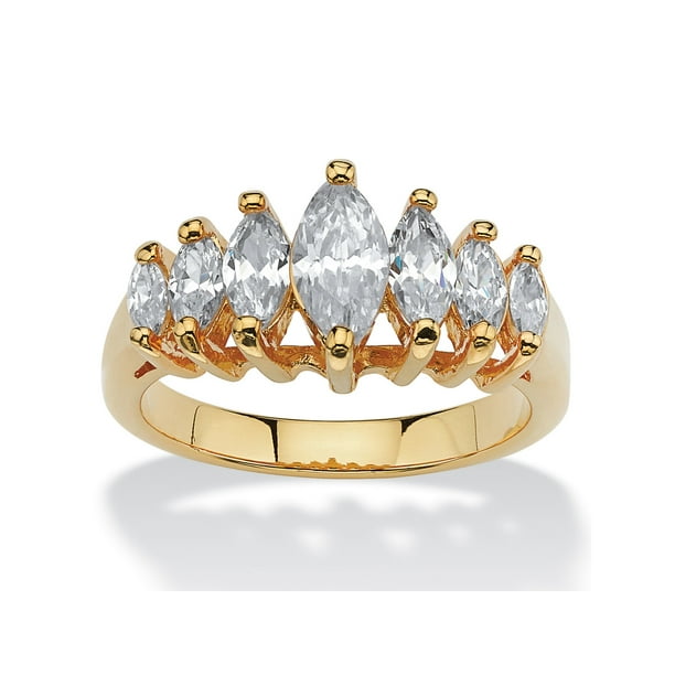 Palmbeach Jewelry 1 50 Tcw Marquise Cut Cubic Zirconia 18k Yellow