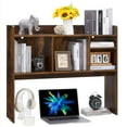 Desktop Bookshelf, Wooden Desk Storage Hutch with 6 Shelves for ...