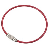 6 Inch Wire Keychain Cable Stainless Steel Key Ring Loop, Rose Red, 5 ...