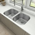 Sinber 32" x 18" x 9" Undermount Double Bowl Kitchen Sink with 18 Gauge ...