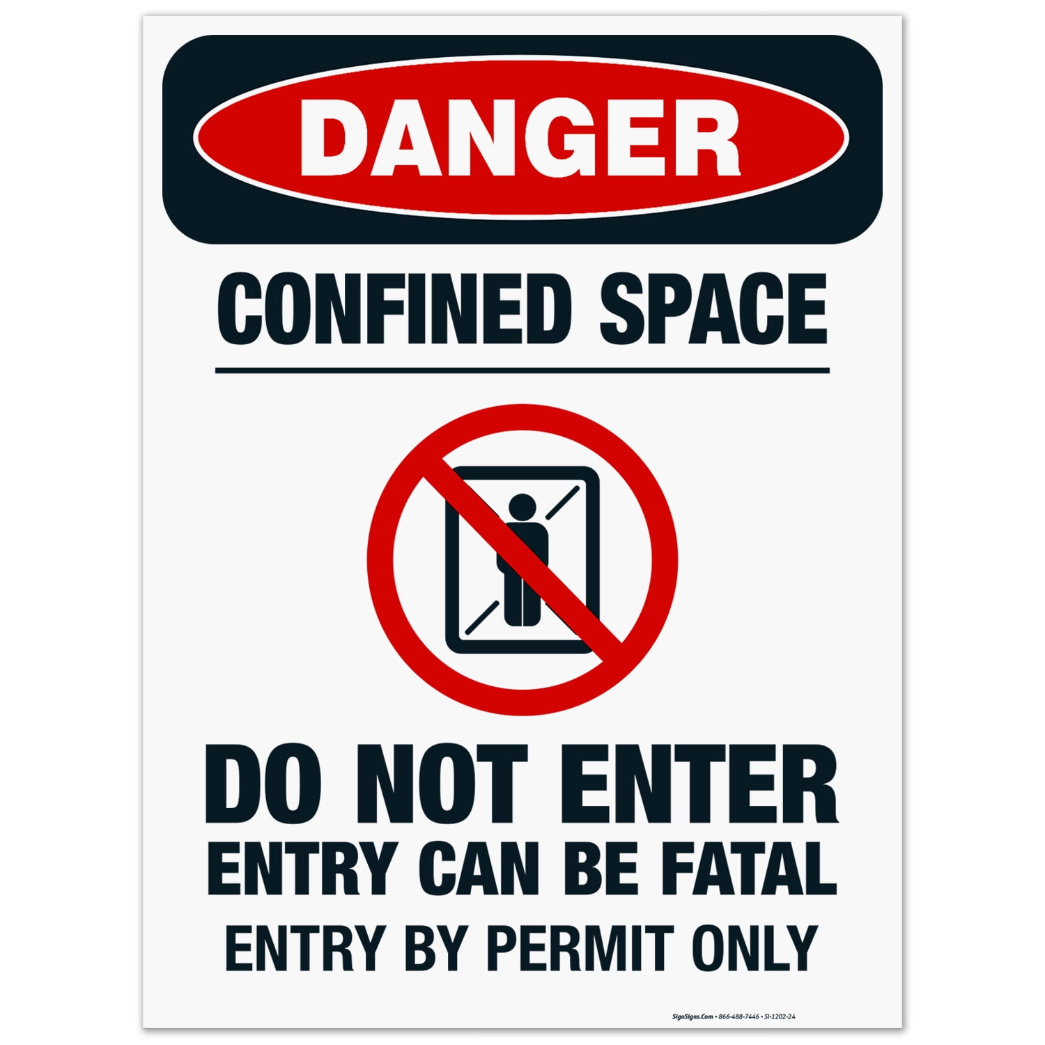 Confined Space Do Not Enter Entry Can Be Fatal Entry By Permit Sign ...