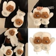 3D Plush Gloves Winter Warm Gloves for Kids Teens Hand Warmers Furry ...