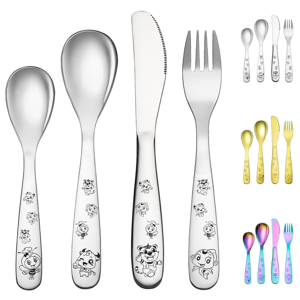 ReaNea Toddler Utensils Stainless Steel Kids Silverware Set Toddler ...