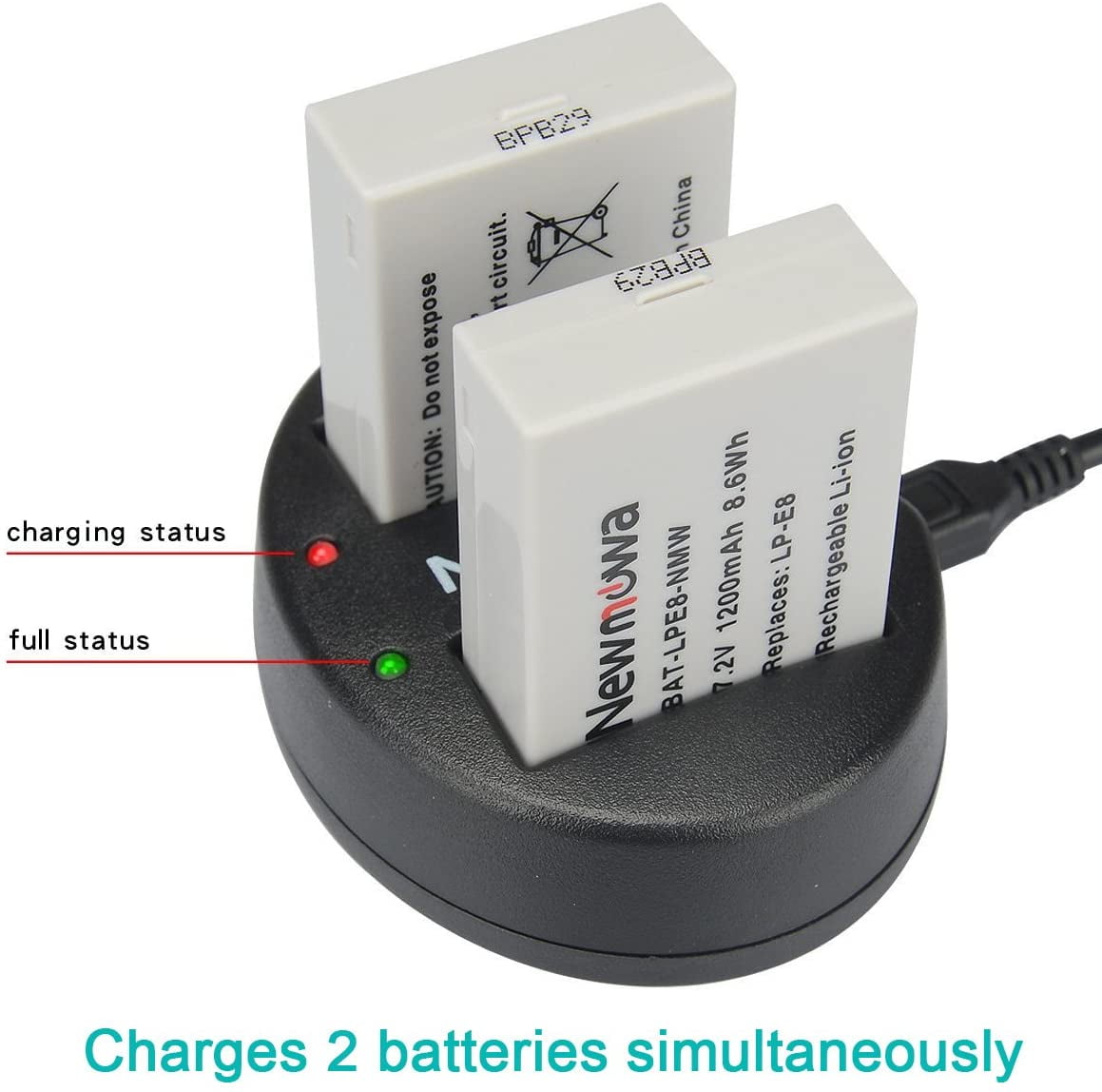 Newmowa LP-E17 Replacement Battery (2 Pack) and Dual USB Charger Kit for Canon EOS M3 EOS M5 EOS ...