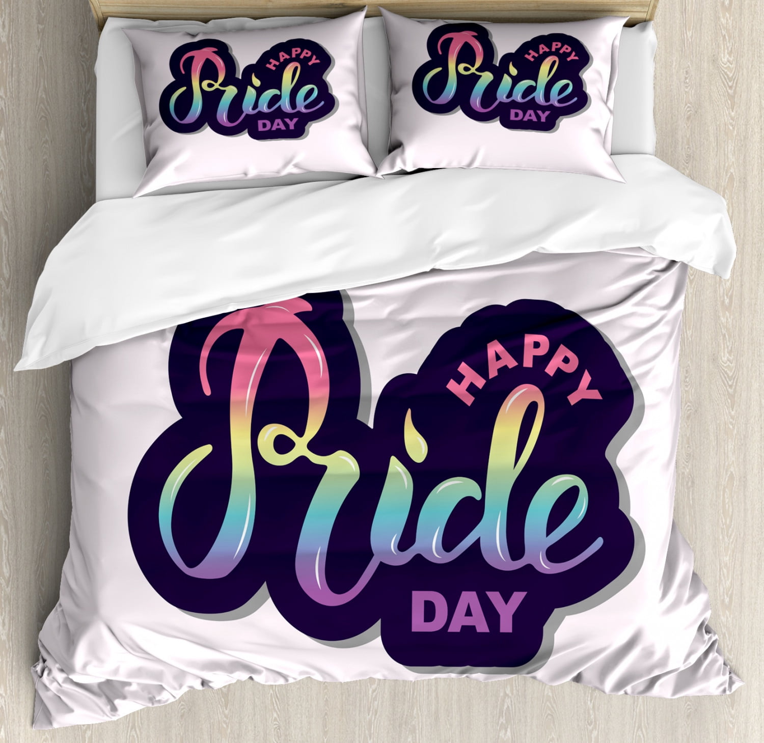 Pride Duvet Cover Set Queen Size, Sweet and Modernistic Bubbly ...